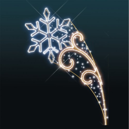 Giant Pre-Lit LED Shooting Snowflake Pole Mount 2D Wire Frame Decor ...