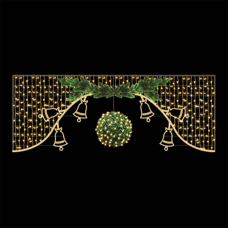 Giant Pre-Lit LED Mistle Toe Overhang 2D Wire Frame Decor – Certified ...