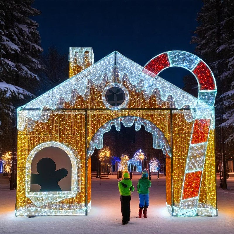 Giant Pre-Lit LED Walk-Through Gingerbread House – Certified Lights